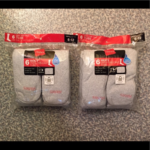 Hanes | Underwear & Socks | Hanes Mens Gray Overthecalf Tube Socks 2 ...